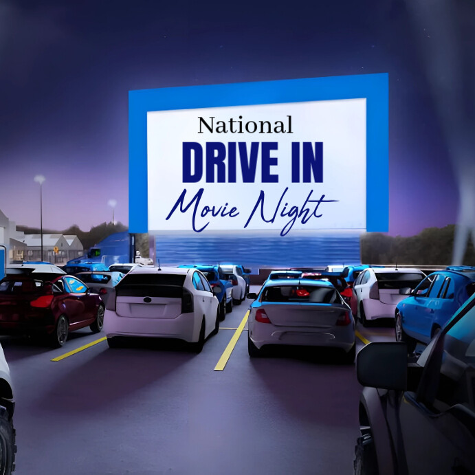 Copy of Typographic National Drive In Movie Night Instagram Post ...