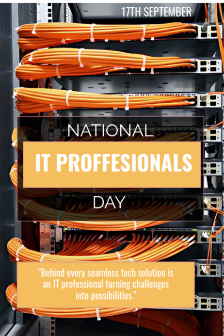 Typographic National Itprofessionals Day Post Template | PosterMyWall