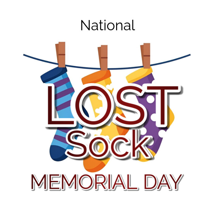 Typographic National Lost Sock Day Instagram Post Template | PosterMyWall