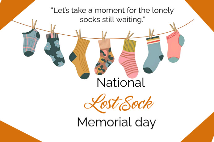 Copy of Typographic National Lost Sock Memorial Day Poster | PosterMyWall