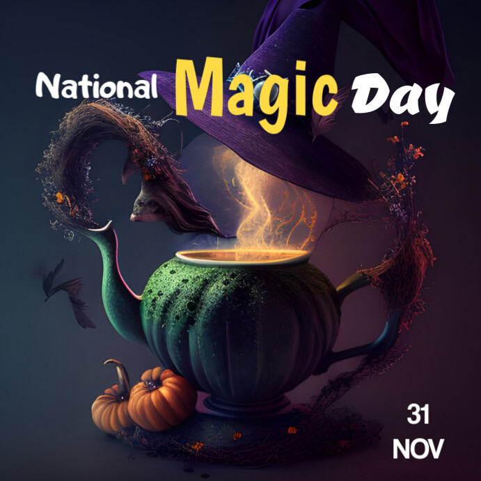 Typographic National Magic Day Instagram Post Template | PosterMyWall