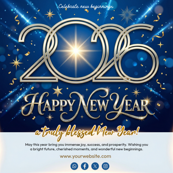 Copy of Typographic New Year Wish Instagram Post | PosterMyWall