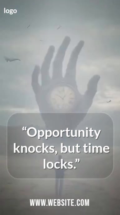 Typographic Opportunity Knocks, But Time Locks – Motivational Video ...