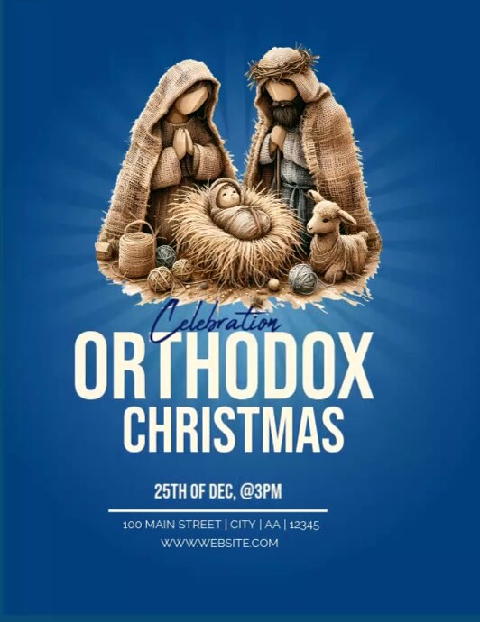 Copy of Typographic Orthodox Christmas Party Flyer (us Letter ...