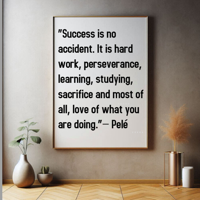 Typographic Perseverance And Hard Work Quote Instagram Post Template ...