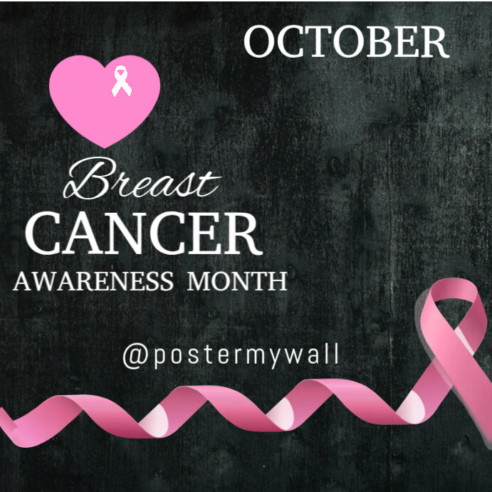 Typographic Pink And White Breast Cancer Awar Template | PosterMyWall