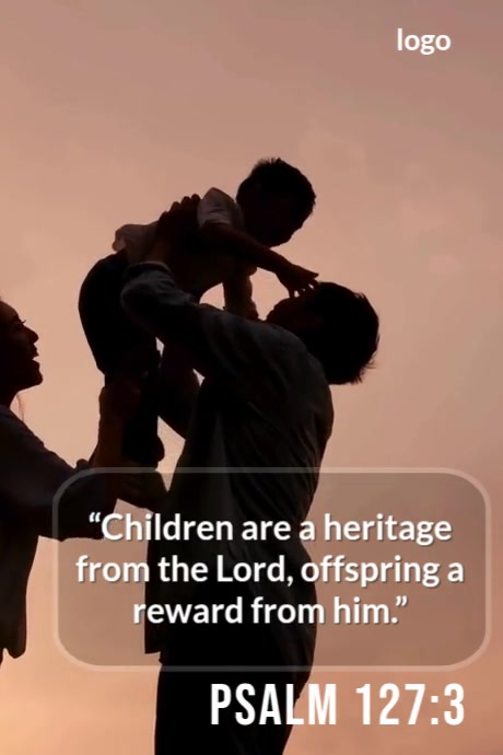 Szablon Typographic Psalm 127:3 Bible Verse Video Children Are A Gift ...