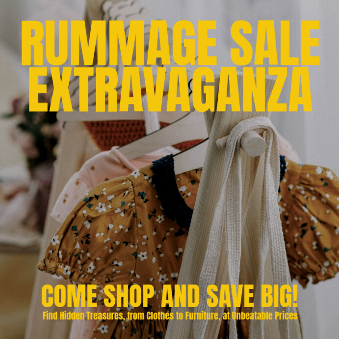 Typographic Rummage Instagram Post Template | PosterMyWall