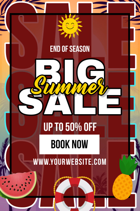 Typographic Summer Sale Poster Template | PosterMyWall