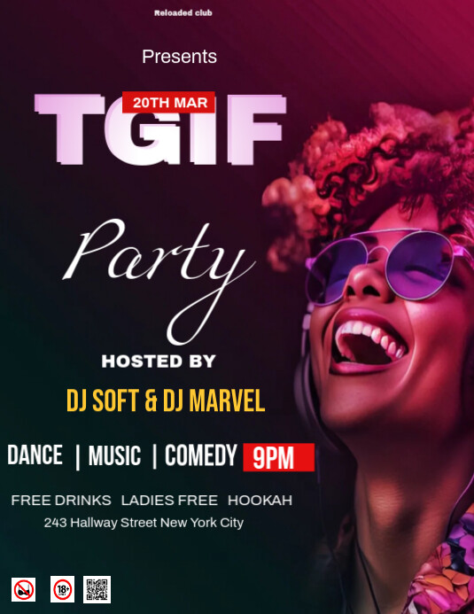 Plantilla de Typographic Tgif Party Flyer (us Letter) | PosterMyWall