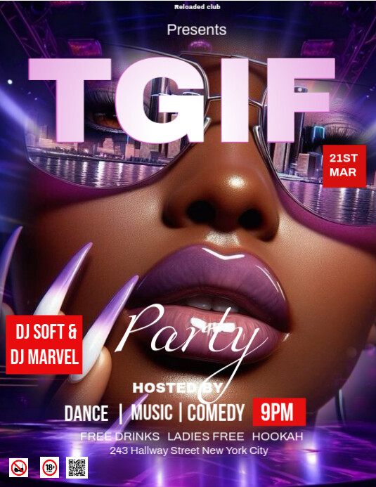 Copy of Typographic Tgif Party Flyer Flyer (us Letter) | PosterMyWall