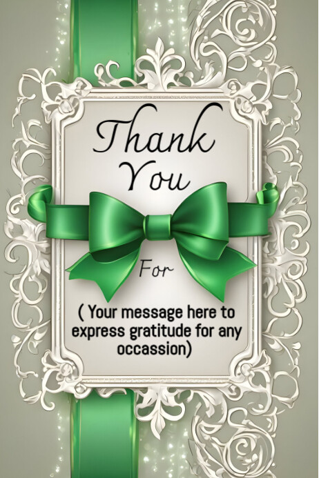 Typographic Thank You Card For Any Occasion Poster Template | PosterMyWall