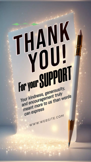 Typographic Thank You Card Instagram Story Template | PosterMyWall