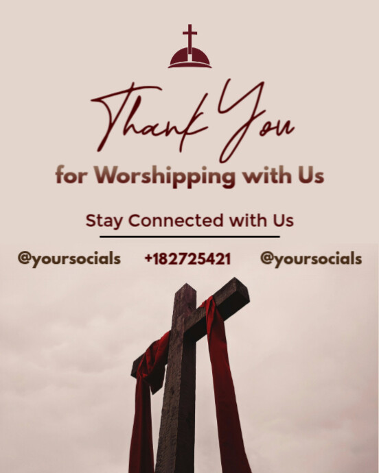 Typographic Thank You New Member Welcome Contact Us Connect Church ...