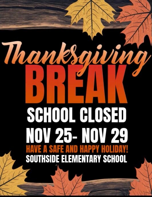 Copy of Typographic Thanksgiving Break Flyer, School Flyer, Thanks ...