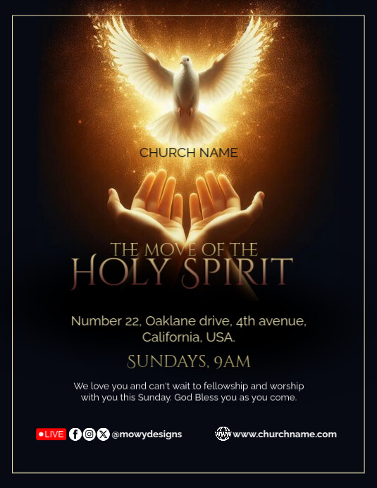 Copy of Typographic The Move Of The Holy Spirit Church Flyer (us Letter ...