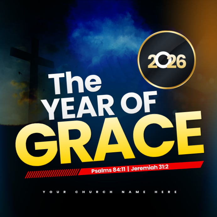 Typographic The Year Of Grace Church Theme Instagram Post Template ...