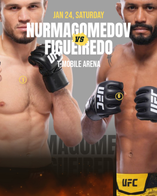 Typographic Ufc 324 ; Nurmagomedov Vs Figueiredo Instagram Portrait ...