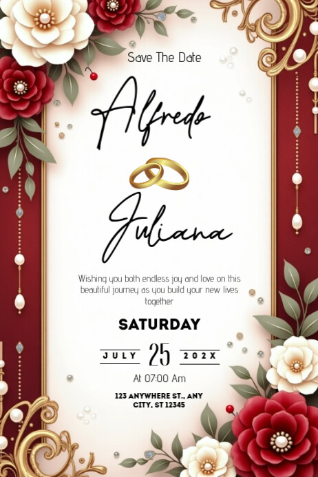 Typographic Wedding Card | Wedding Card Invitation Poster Template ...