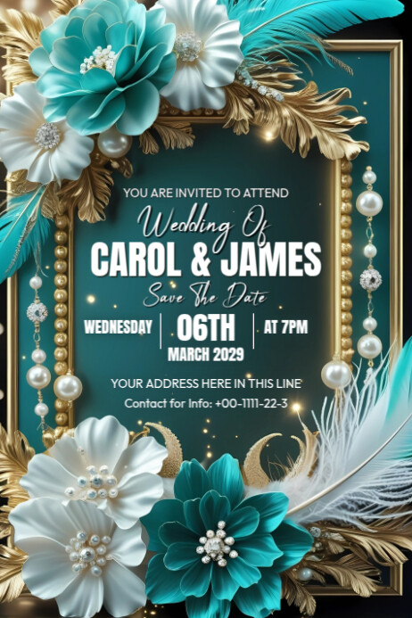 Typographic Wedding Invitation Card Poster Template | PosterMyWall