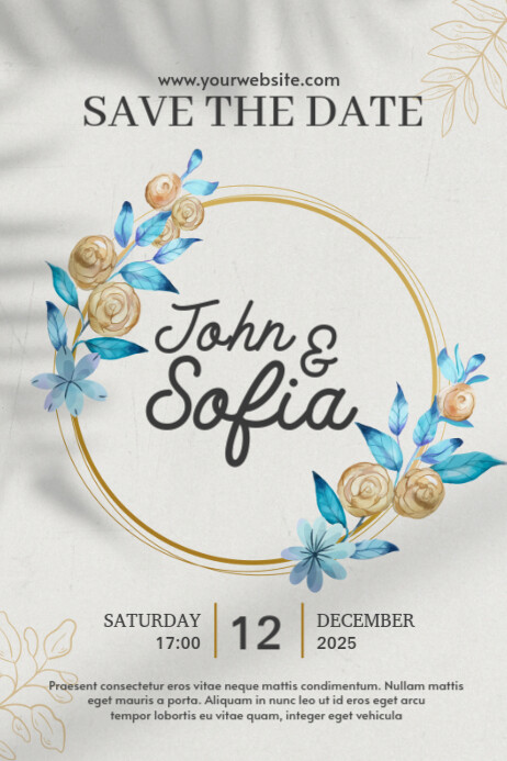 Typographic Wedding Invitation Poster Template | PosterMyWall