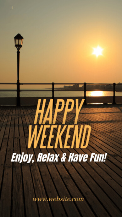Copy of Typographic Weekend Vibes Sunset Instagram Story | PosterMyWall
