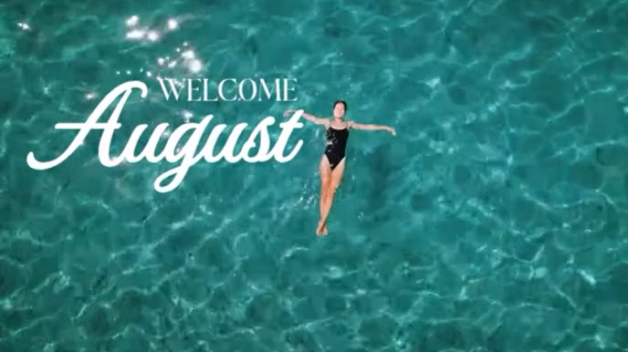 Typographic Welcome August Template Digital Display (16:9) | PosterMyWall