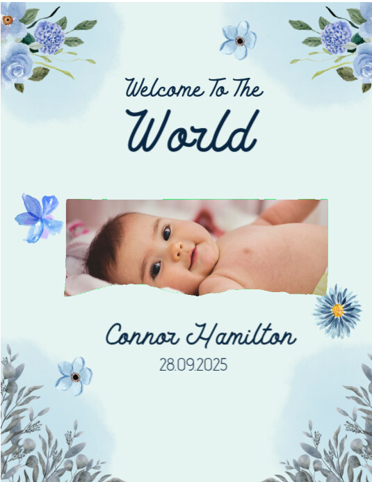 Typographic Welcome Baby Templates Flyer (us Letter) | PosterMyWall