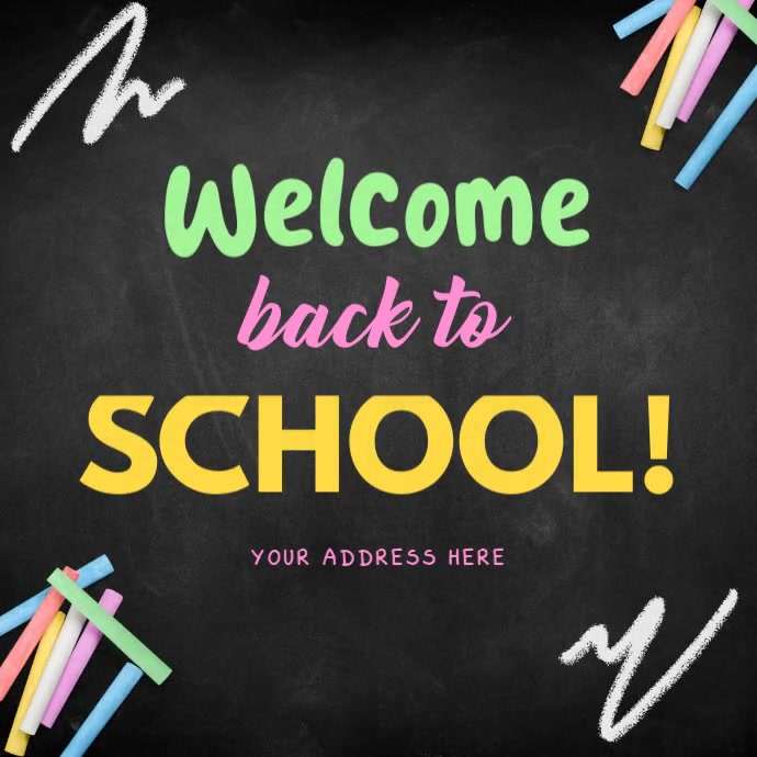 Typographic Welcome Back To School Video Ads Instagram Post Template ...