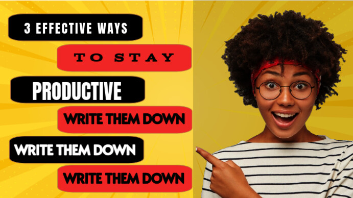 Plantilla de Typographic Yellow Red And Black Youtube Thumbnail ...