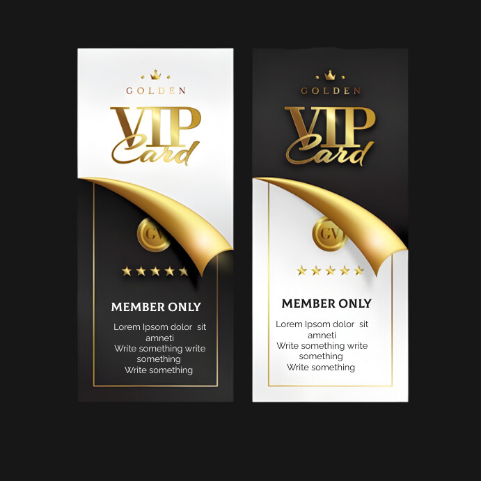 Copy of Typography Golden Vip Business membership Car | PosterMyWall
