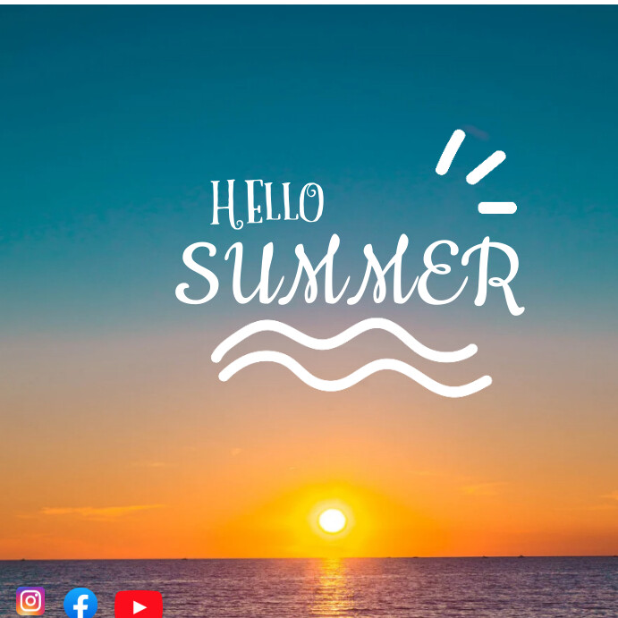 Modèle Typography Hello Summer Solstice Instagram Po | PosterMyWall