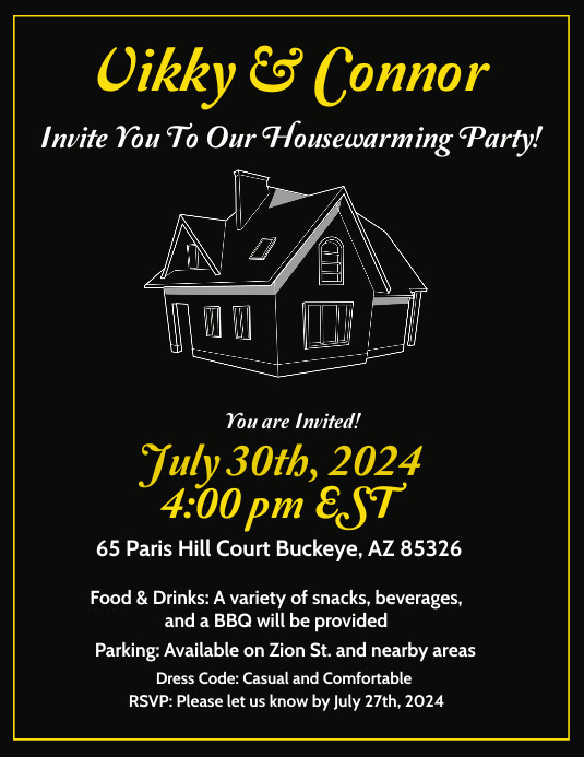 Typography House Warming Invitation, Housewar Template | PosterMyWall