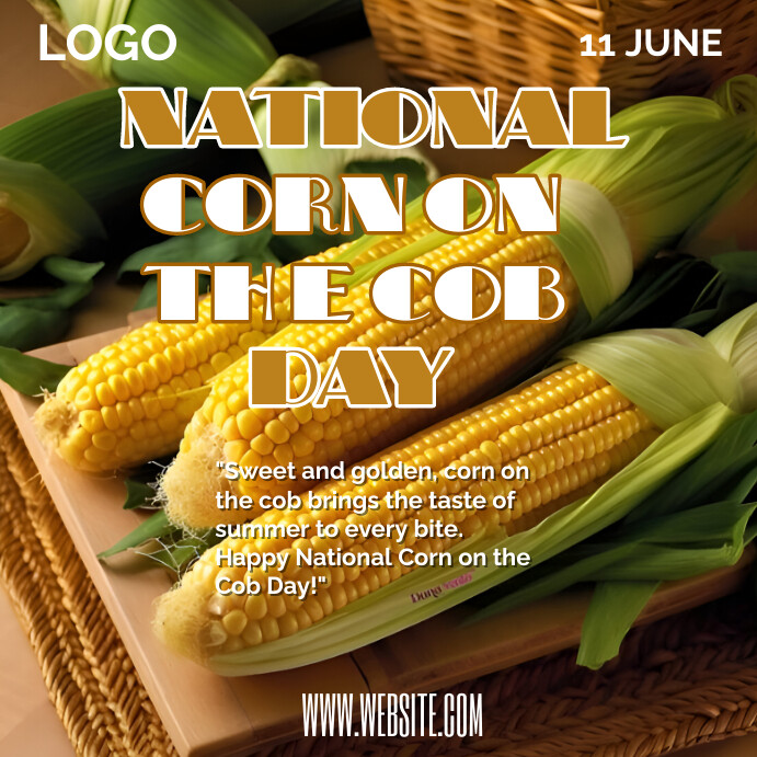 Typography National Corn On The Hob Day Insta Template | PosterMyWall