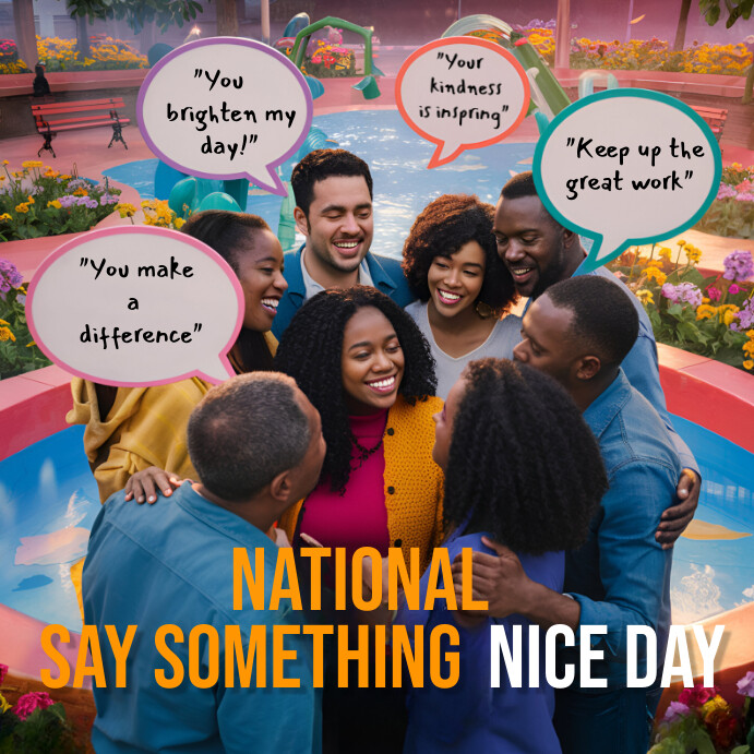 Typography National Say Something Nice Day In Template | PosterMyWall