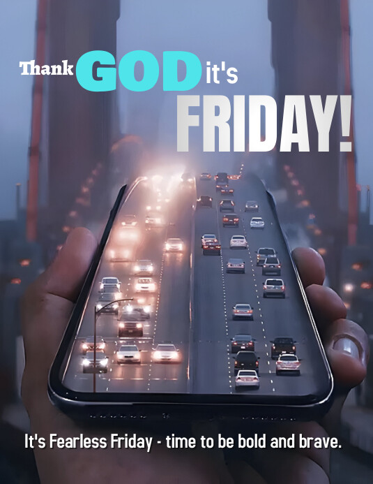 Copy of Typography Tgif Hello Friday Flyer (us Lette | PosterMyWall