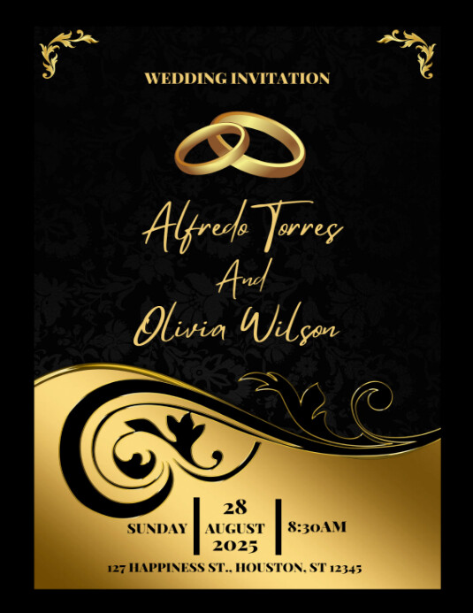 Copy of Typography Wedding Invitations Flyer (us Let | PosterMyWall
