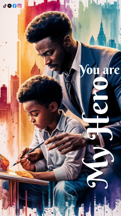 Typography You Are Y Hero My Father My Hero I Template | PosterMyWall