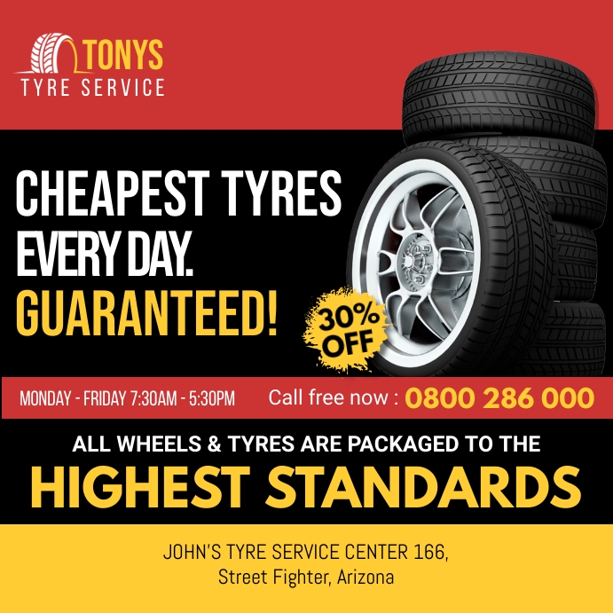 tyre service Template | PosterMyWall
