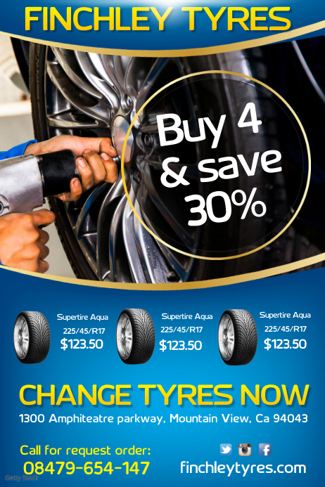 Tyres Services Poster Template | PosterMyWall