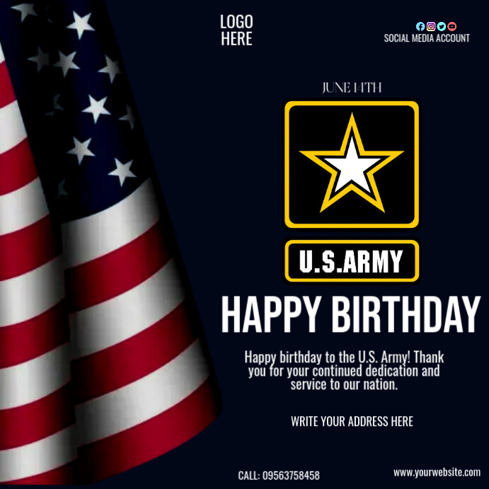 u.s. army birthday Template | PosterMyWall