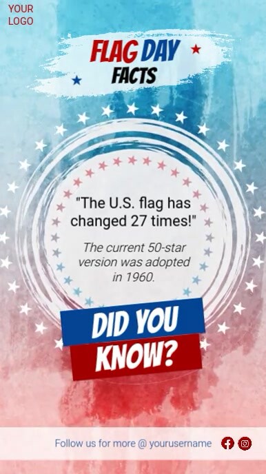 U.S.A. Flag Day Fun Facts Instagram Story Template | PosterMyWall