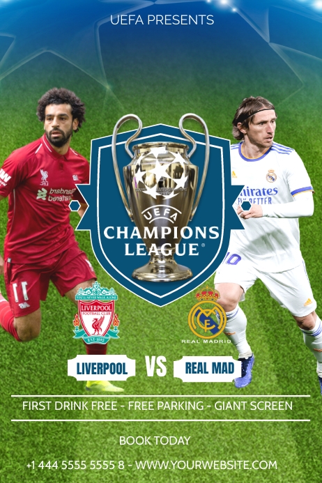 UEFA champion's league 2022 final game flyer Template | PosterMyWall