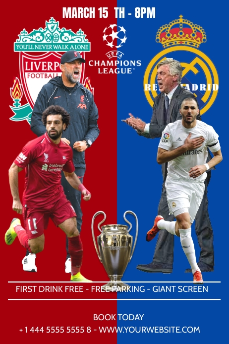 UEFA champion's league 2022 final game flyer Template | PosterMyWall