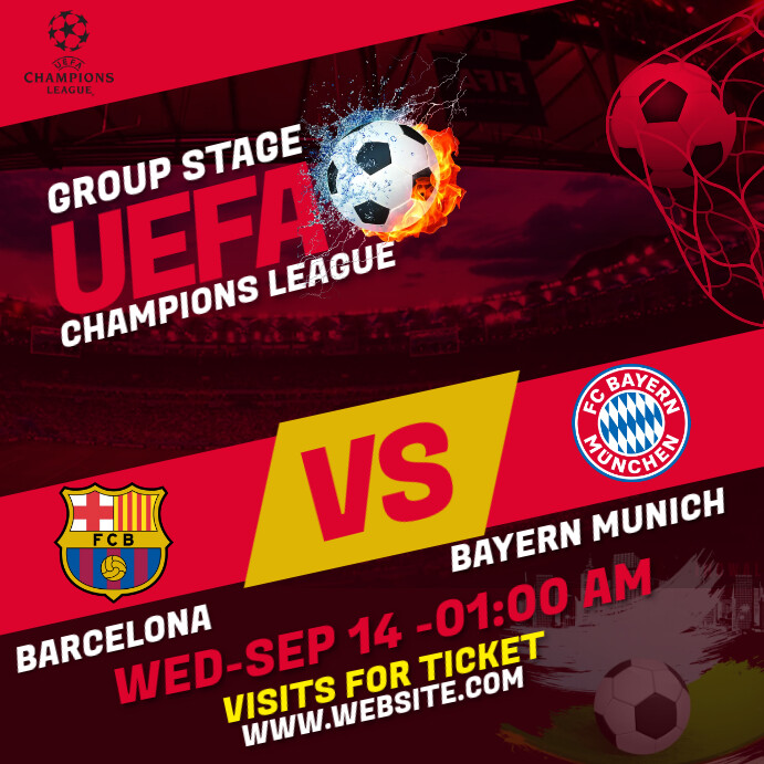 UEFA Champion League Social Media Post Template | PosterMyWall