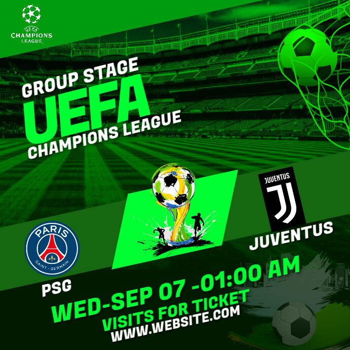 Posting Media Sosial Liga Champion Uefa Templat | PosterMyWall