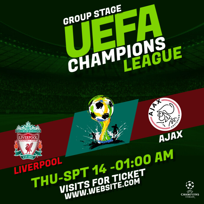 UEFA Champion League Social Media Post Template | PosterMyWall