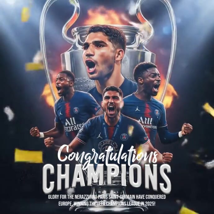 UEFA Champions League 2025 Winner Template | PosterMyWall