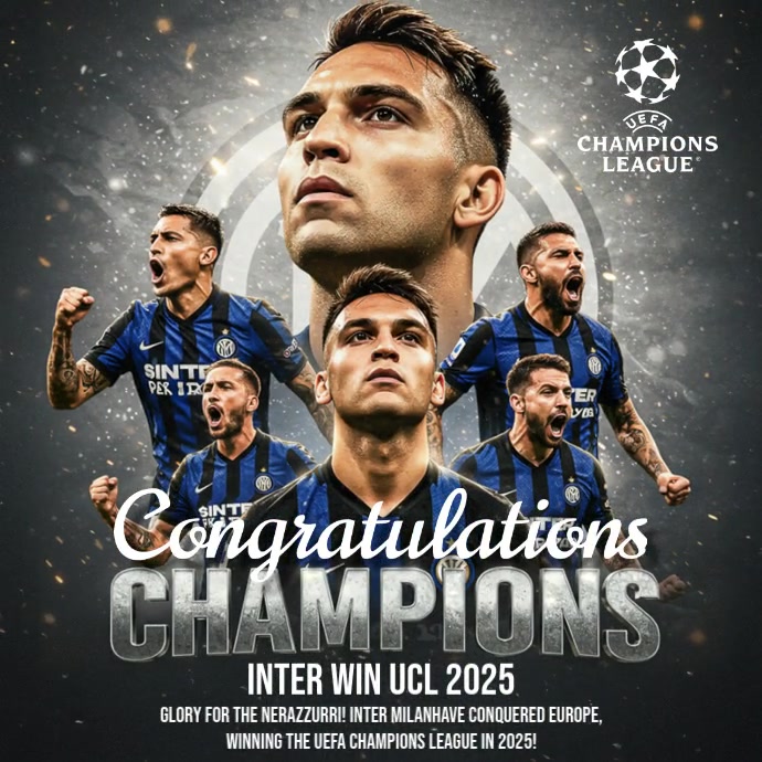 UEFA Champions League 2025 Winner Template | PosterMyWall