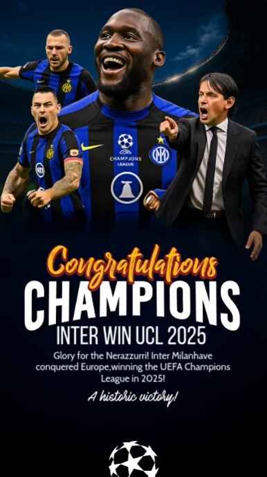 Uefa Champions League 2025 winner Template | PosterMyWall